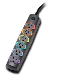 kensington smartsockets 6-outlet, 6-foot cord, & 670 joules basic surge protector (k62146na)