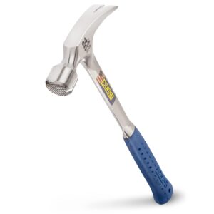 estwing framing hammer - 24 oz long handle straight rip claw with milled face & shock reduction grip - e3-24sm