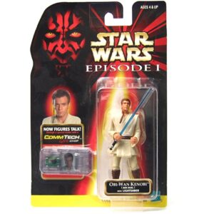 star wars episode i: the phantom menace, obi-wan kenobi (jedi duel) action figure, 3.75 inches