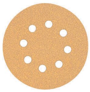 dewalt dw4304 5-inch 8 hole 150 grit hook and loop random orbit sandpaper (5-pack), beige