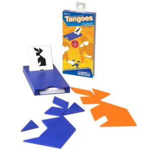 tangoes classic tangram travel game with portable case featuring 100 challenges for ages 7 - adult