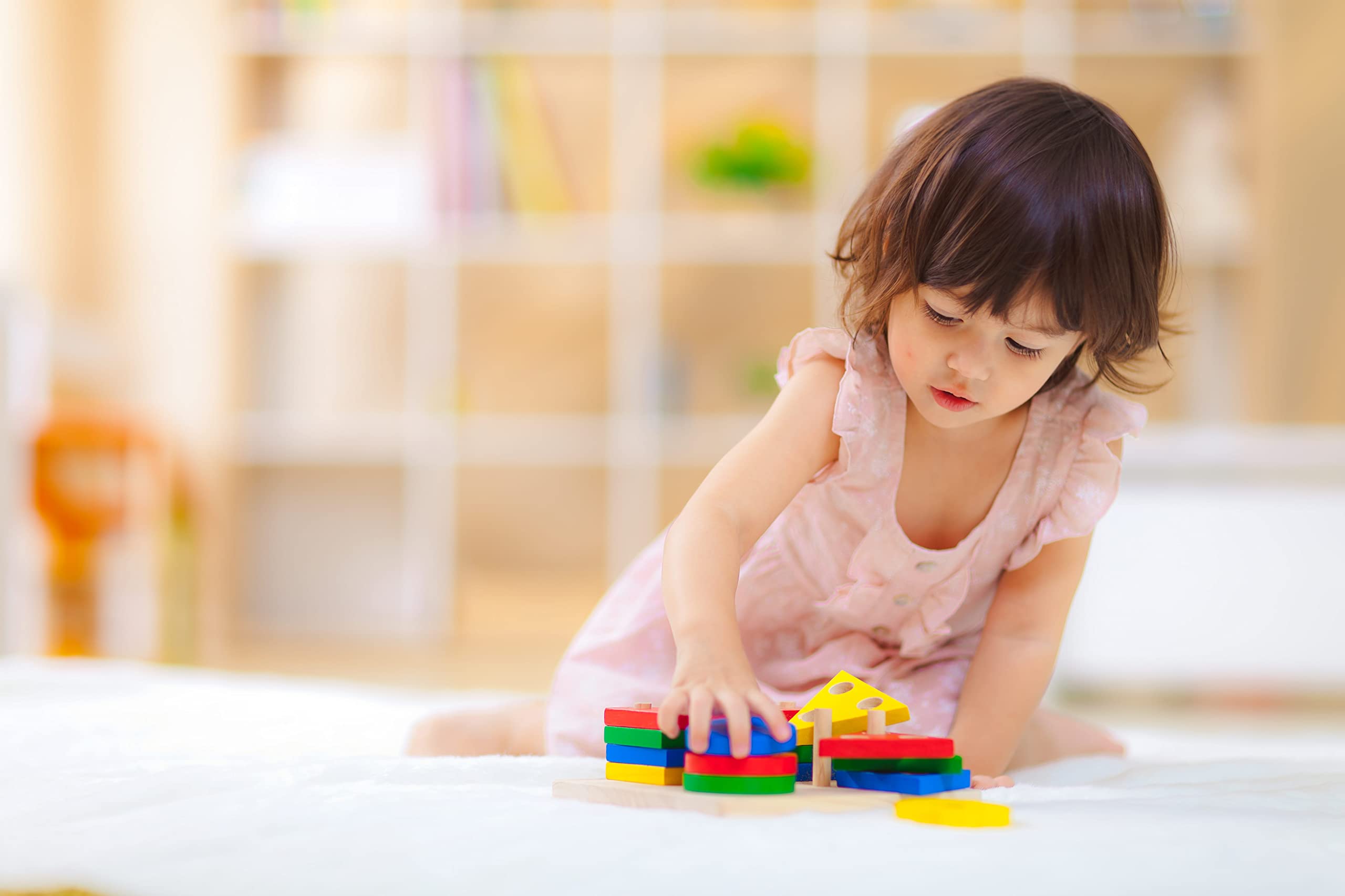 PlanToys (2403 Wooden Geometric Sorting Board Sustainably Made from Rubberwood and Non-Toxic Paints and Dyes