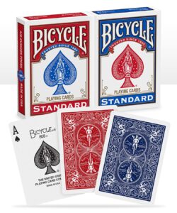 bicycle playing cards - poker size - 2 pack, red & blue