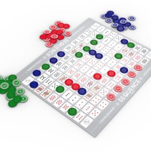 Jax Giant (aka Jumbo) SEQUENCE Game - Tube Edition with Cushioned Mat (27" x 32") Cards and Chips, Package Colors May Vary.