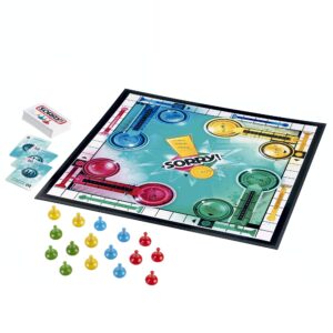 Sorry! Board Game for Kids Ages 6 and Up; Classic Hasbro Board Game; Each Player Gets 4 Pawns (Pawn Colors May Vary) – Amazon Exclusive