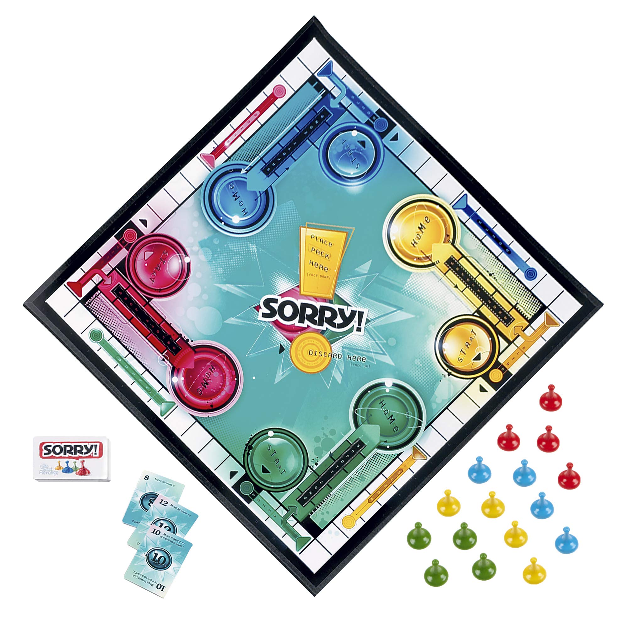 Sorry! Board Game for Kids Ages 6 and Up; Classic Hasbro Board Game; Each Player Gets 4 Pawns (Pawn Colors May Vary) – Amazon Exclusive