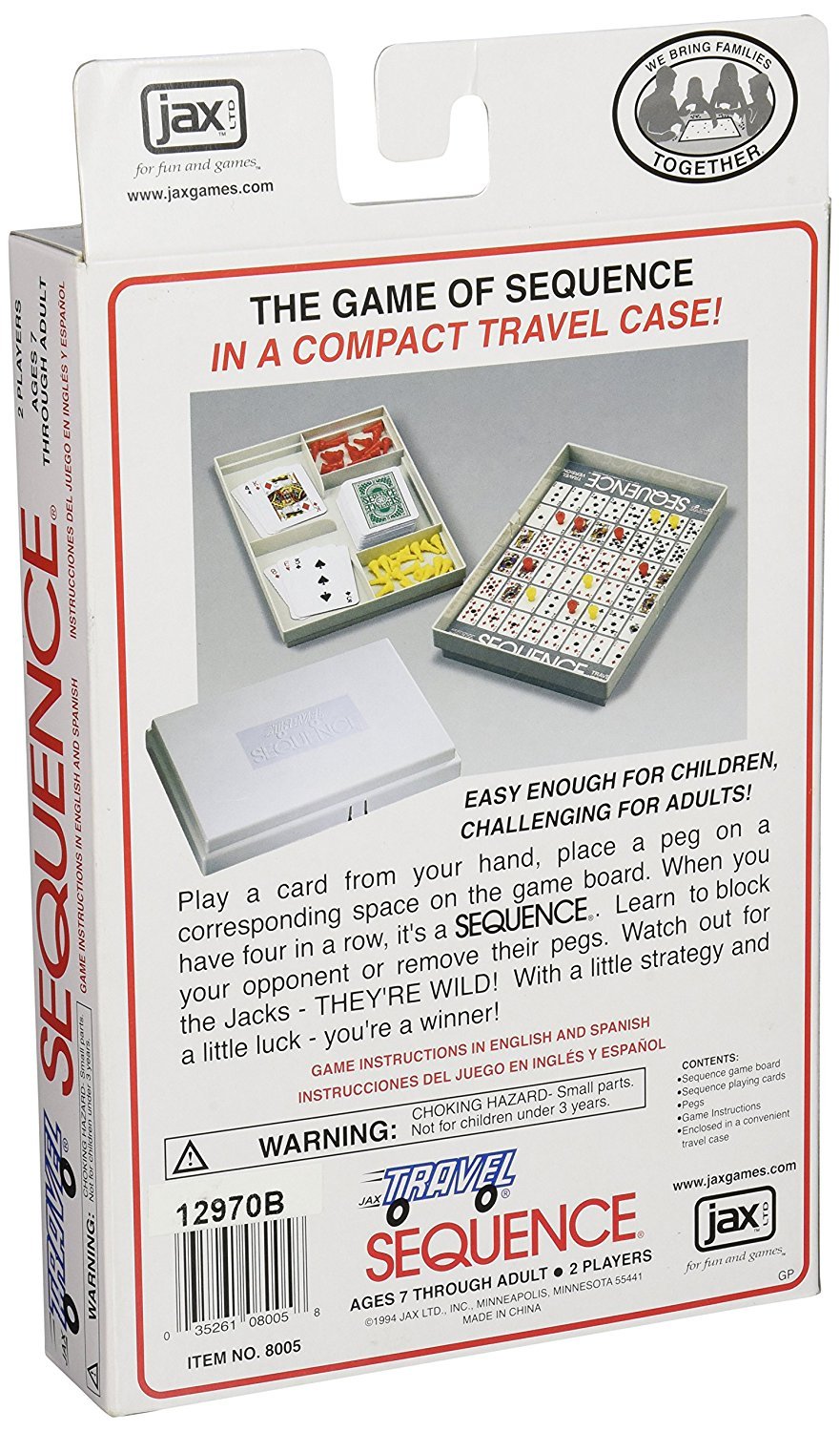 Jax Travel SEQUENCE - The Exciting Strategy Game in a Compact Travel Case! , White