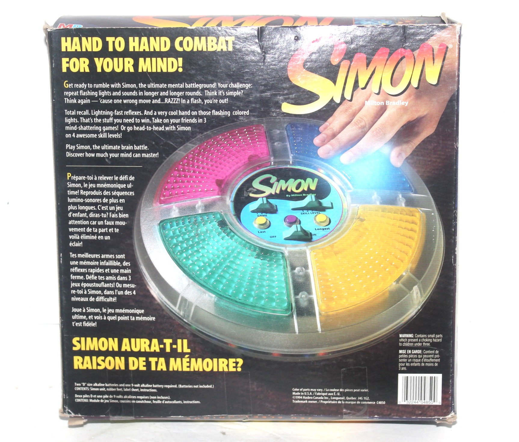 1994 Vintage Simon Electronic Game (Clear Body; Full Size)