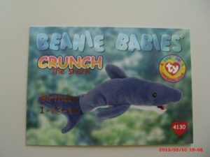 crunch the shark beanie baby (retired)