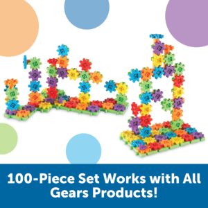 Learning Resources Gears! Gears! Gears! 100-Piece Deluxe Building Set - Ages 3+, Preschool Building Sets, Gears Toys for Kids, STEM Toys for Toddlers, Construction Toy Set