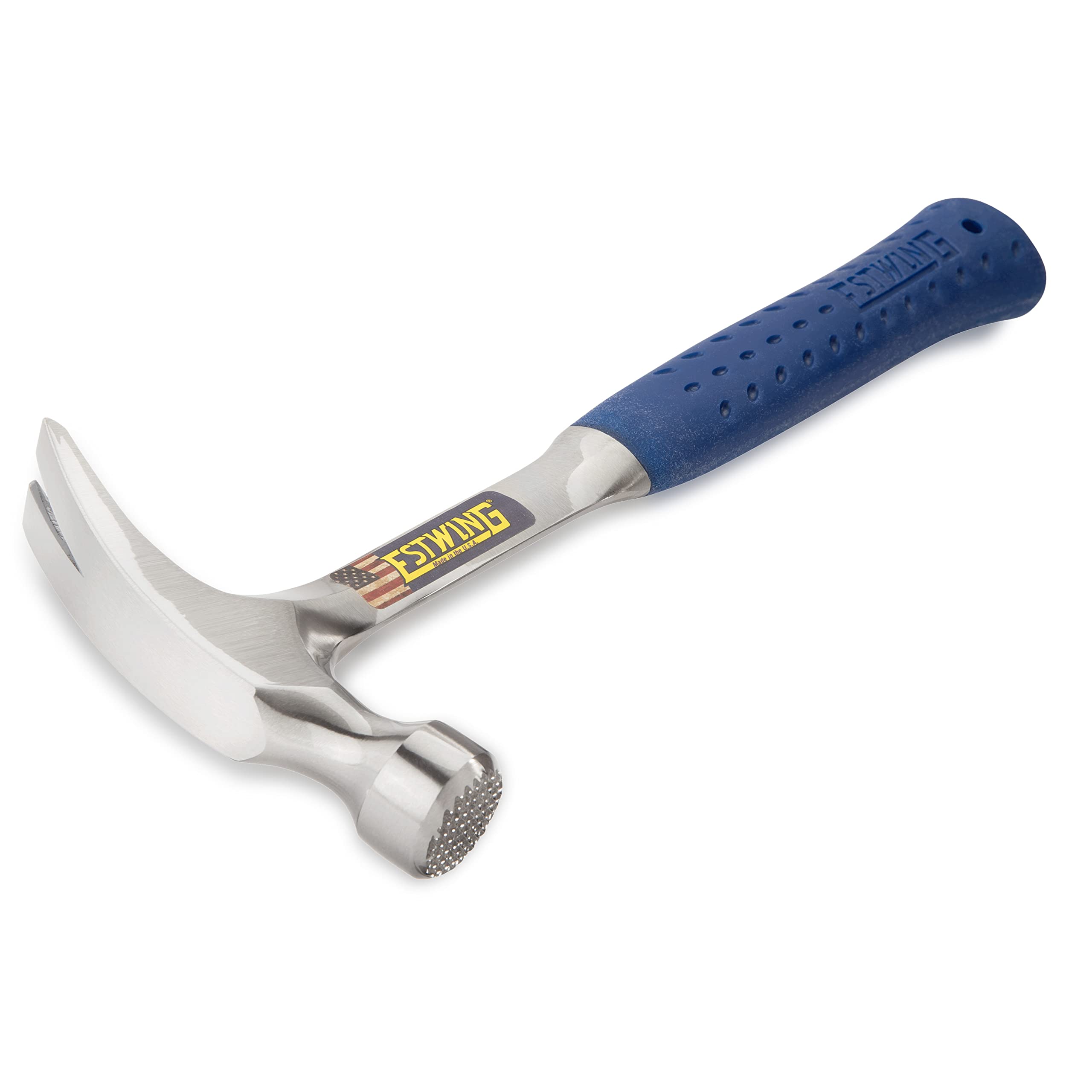 ESTWING Framing Hammer - 20 oz Straight Rip Claw with Milled Face & Shock Reduction Grip - E3-20SM