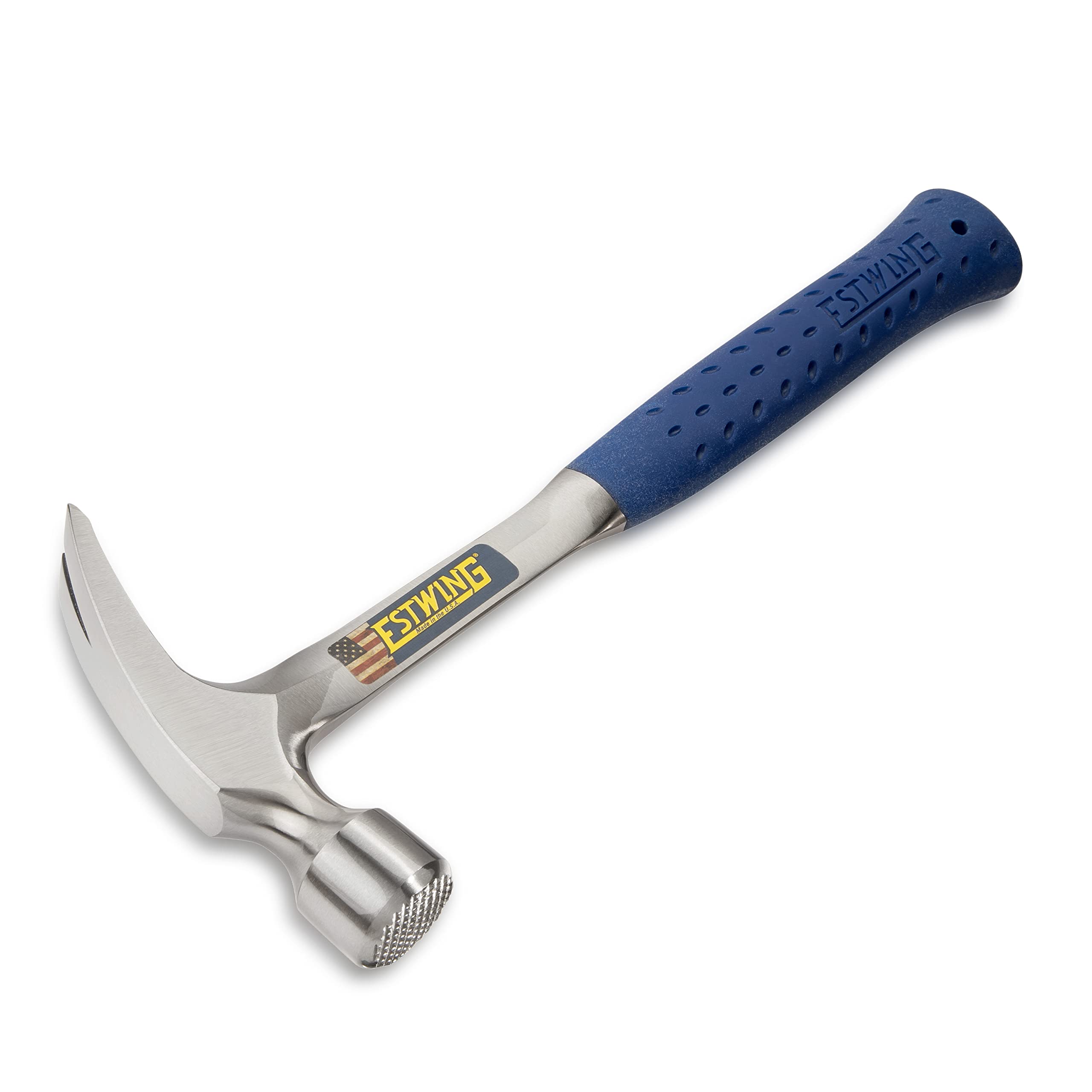 ESTWING Framing Hammer - 22 oz Straight Rip Claw with Milled Face & Shock Reduction Grip - E3-22SMR