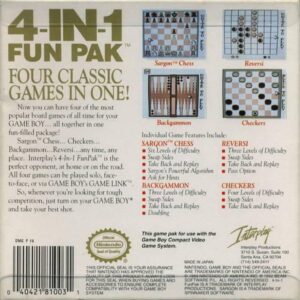 4 In 1 Funpak - Checkers, Backgammon, Chess, Reversi (aka Othello) Fun Pak