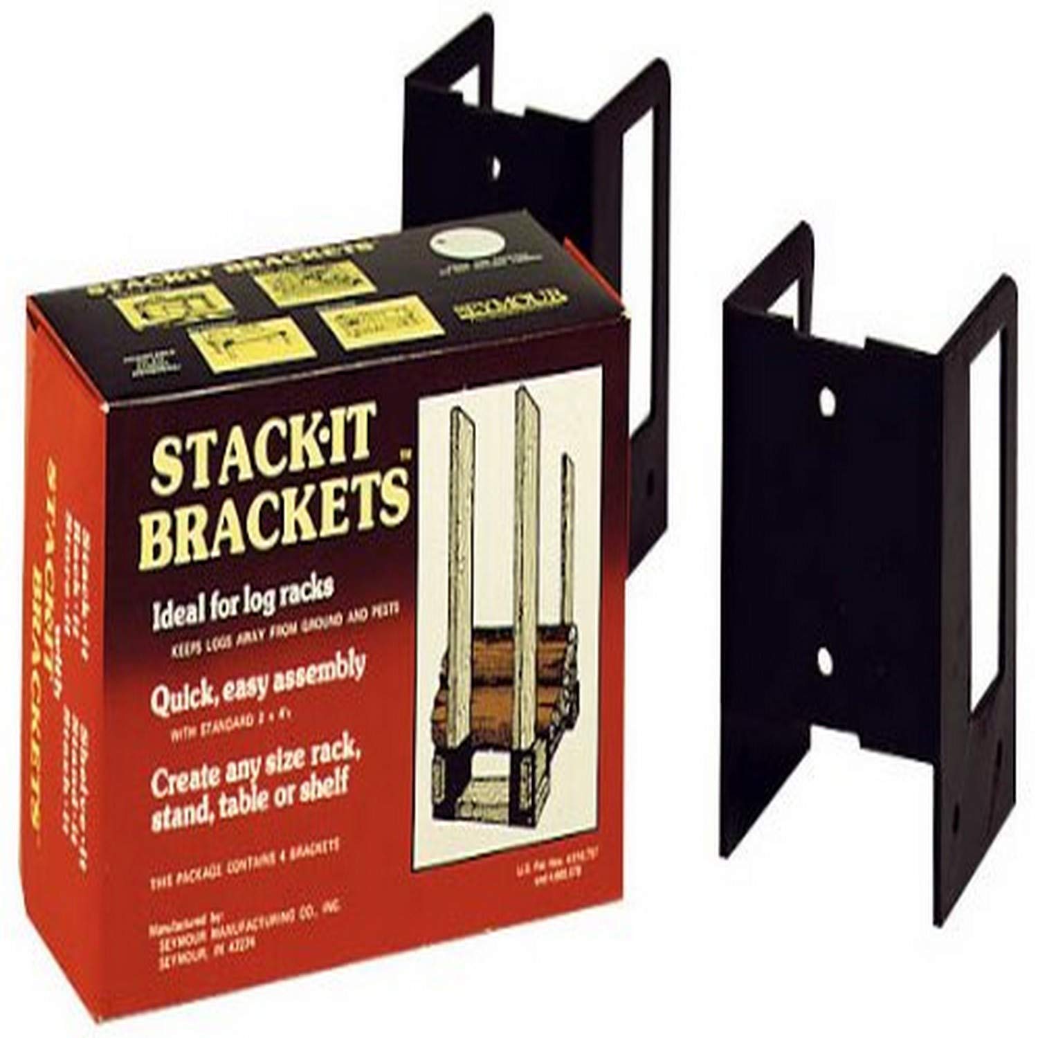 Seymour 30-360 Manufacturing Fireplace Log Rack/Bracket Kit, black