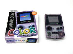 game boy color console in clear purple - japanese import