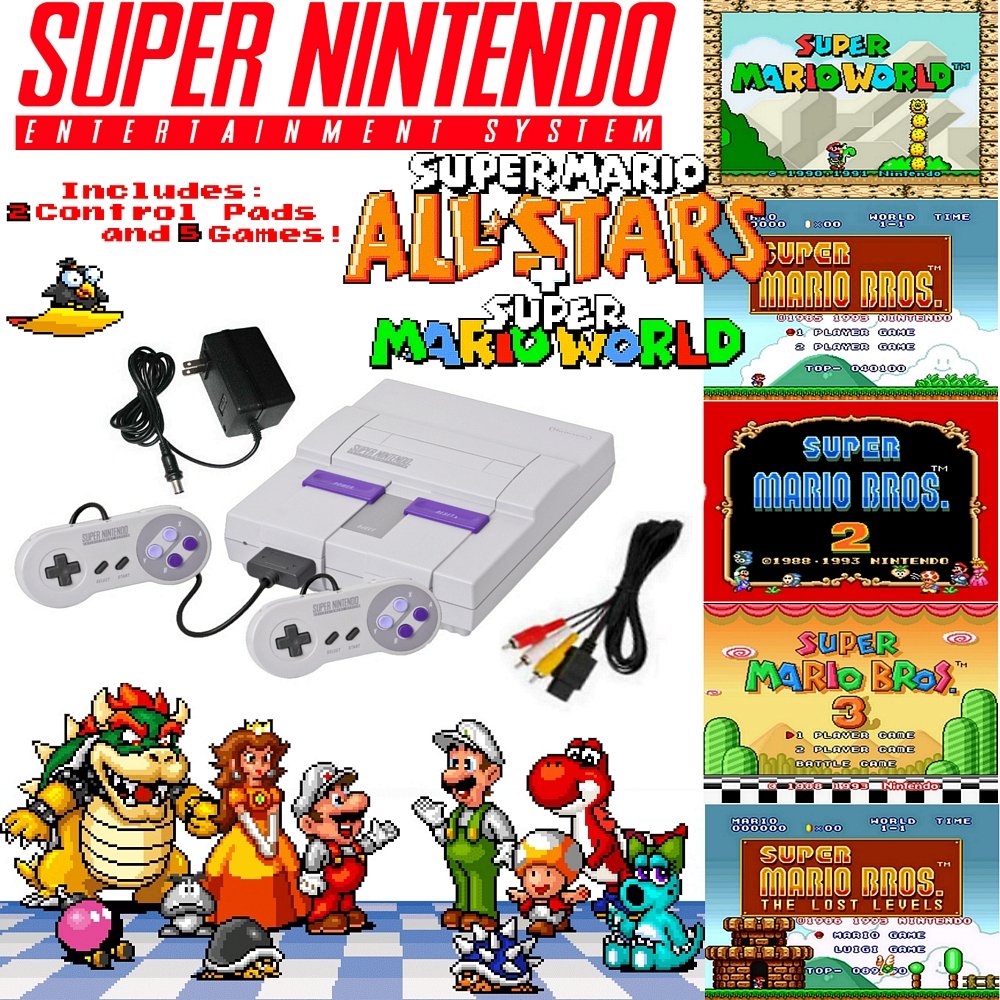 Super NES Mario Set with 5-Game Cartridge