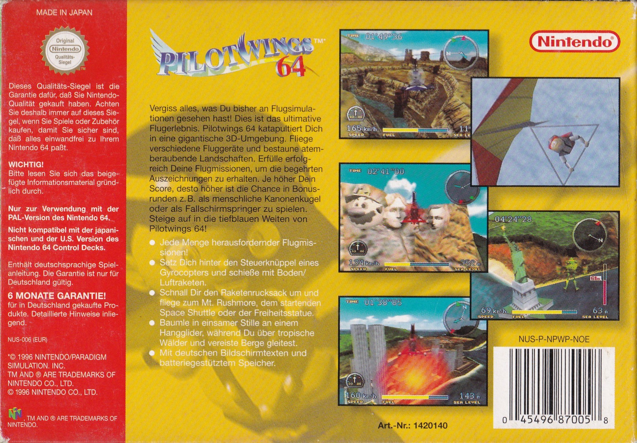 Pilotwings 64 / Game