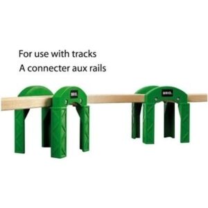 BRIO World - 33253 Stacking Track Supports | 2 Piece Toy Train Accessory for Kids Age 3 and Up , Green