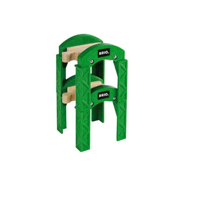 BRIO World - 33253 Stacking Track Supports | 2 Piece Toy Train Accessory for Kids Age 3 and Up , Green