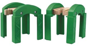 brio world - 33253 stacking track supports | 2 piece toy train accessory for kids age 3 and up , green