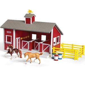 59197 stablemates red stable set with two horses, n/a