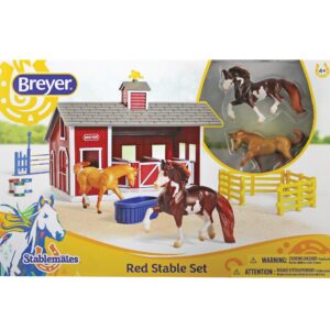 59197 Stablemates Red Stable Set with Two Horses, N/a