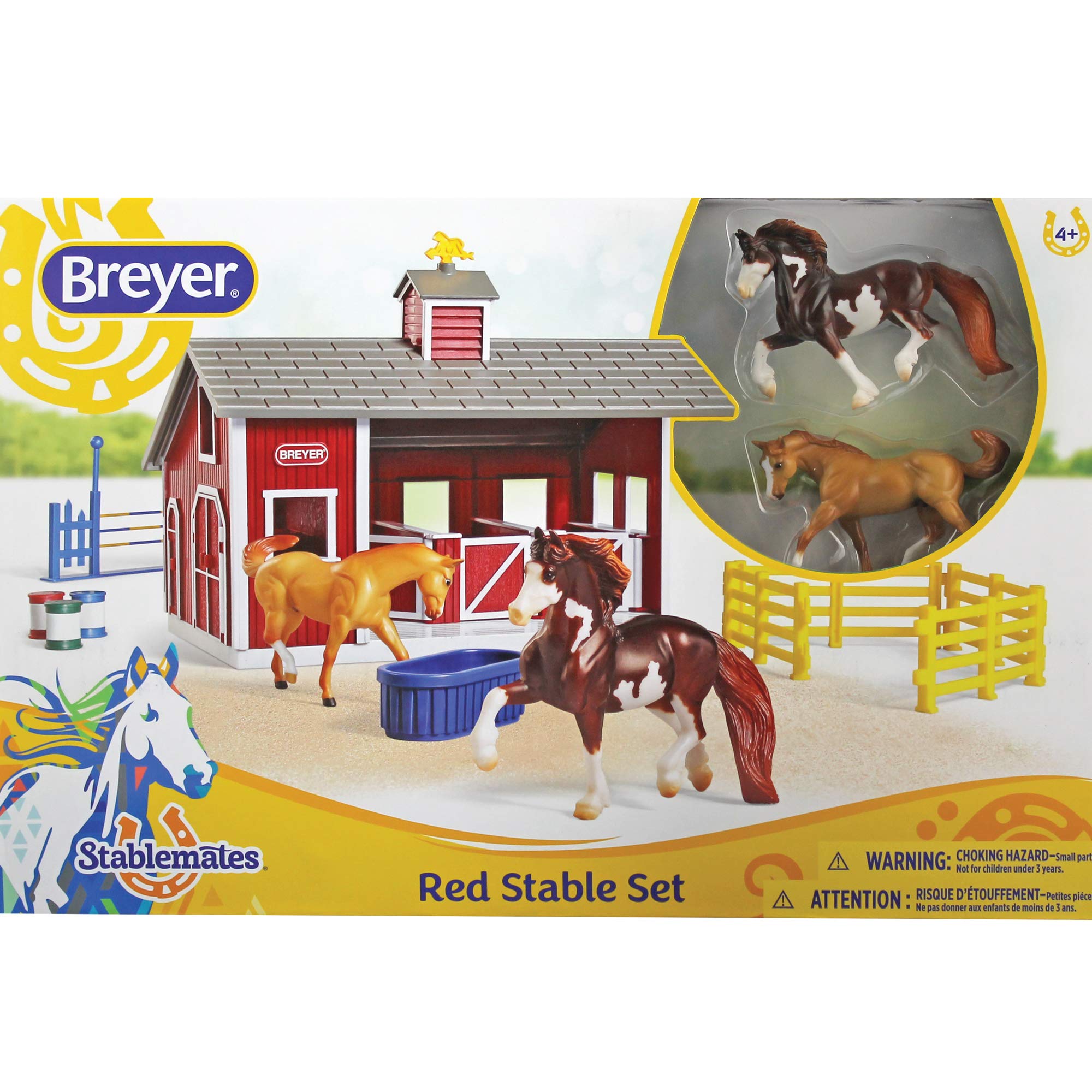 59197 Stablemates Red Stable Set with Two Horses, N/a