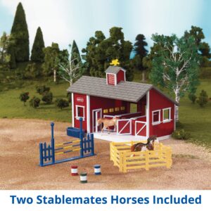 59197 Stablemates Red Stable Set with Two Horses, N/a