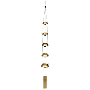 woodstock chimes signature collection, woodstock temple bells, quintet (32'') brass, wind bells for outdoor, patio, home or garden décor (tb5)