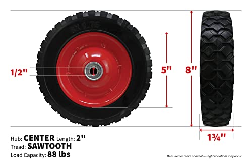 Shepherd 9594 Semi Pneumatic Sawtooth Tread Replacement Wheels