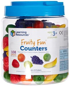 learning resources fruity fun counters, educational counting & sorting toy, set of 108