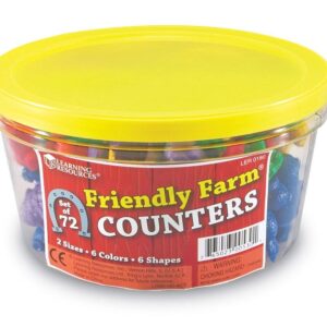 Learning Resources Friendly Farm Animal Counters - 72 Pieces, Ages 3+ Toddler Learning Toys, Preschool Learning Supplies, Classroom Desk Pets, Educational Counting and Sorting Toy