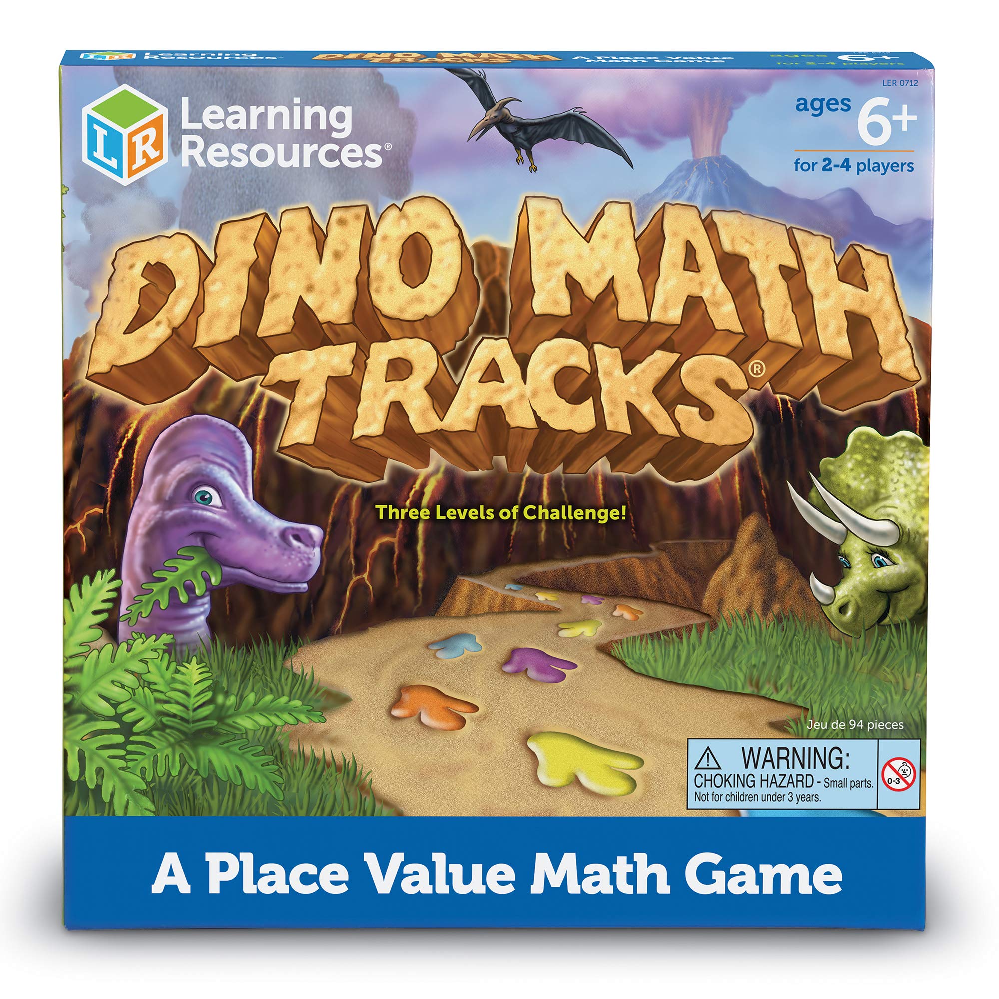 Learning Resources Dino Math Tracks Game - Ages 6+ Addition and Subtraction Dinosaur Game, Kindergarten Math Games, Board Games for Kids