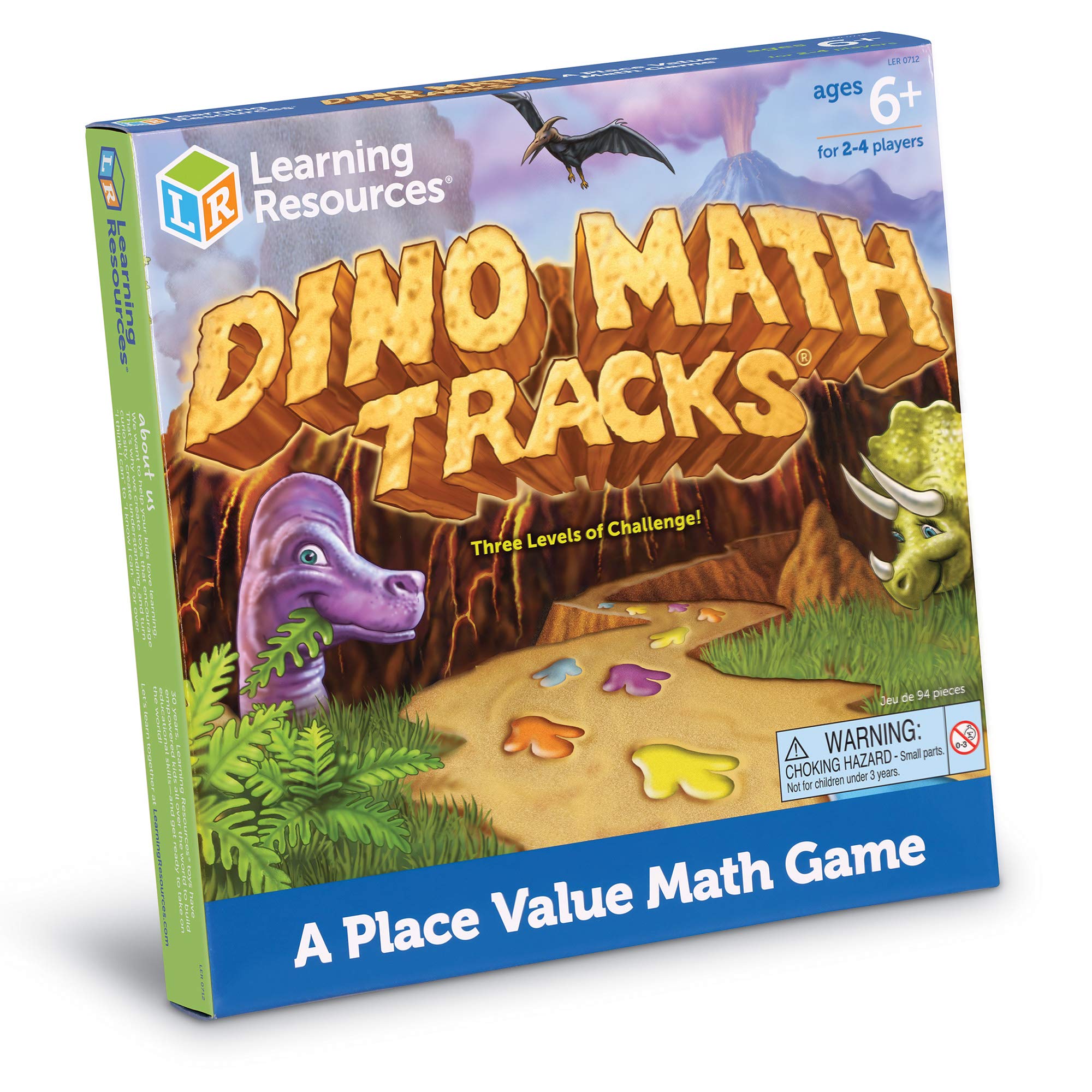 Learning Resources Dino Math Tracks Game - Ages 6+ Addition and Subtraction Dinosaur Game, Kindergarten Math Games, Board Games for Kids