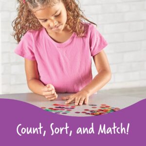 Learning Resources Transparent Color Counting Chips - 250 Pieces, Ages 5+, Math Counters for Kids, Counting Chips, Perfect for Bingo Games,Back to School Supplies,Teacher Supplies