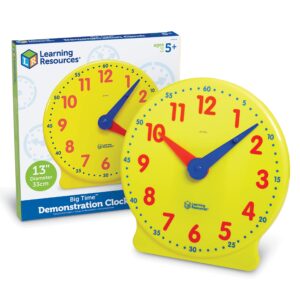 learning resources big time learning clock, analog clock, homeschool, 12 hour, basic math development, ages 5+