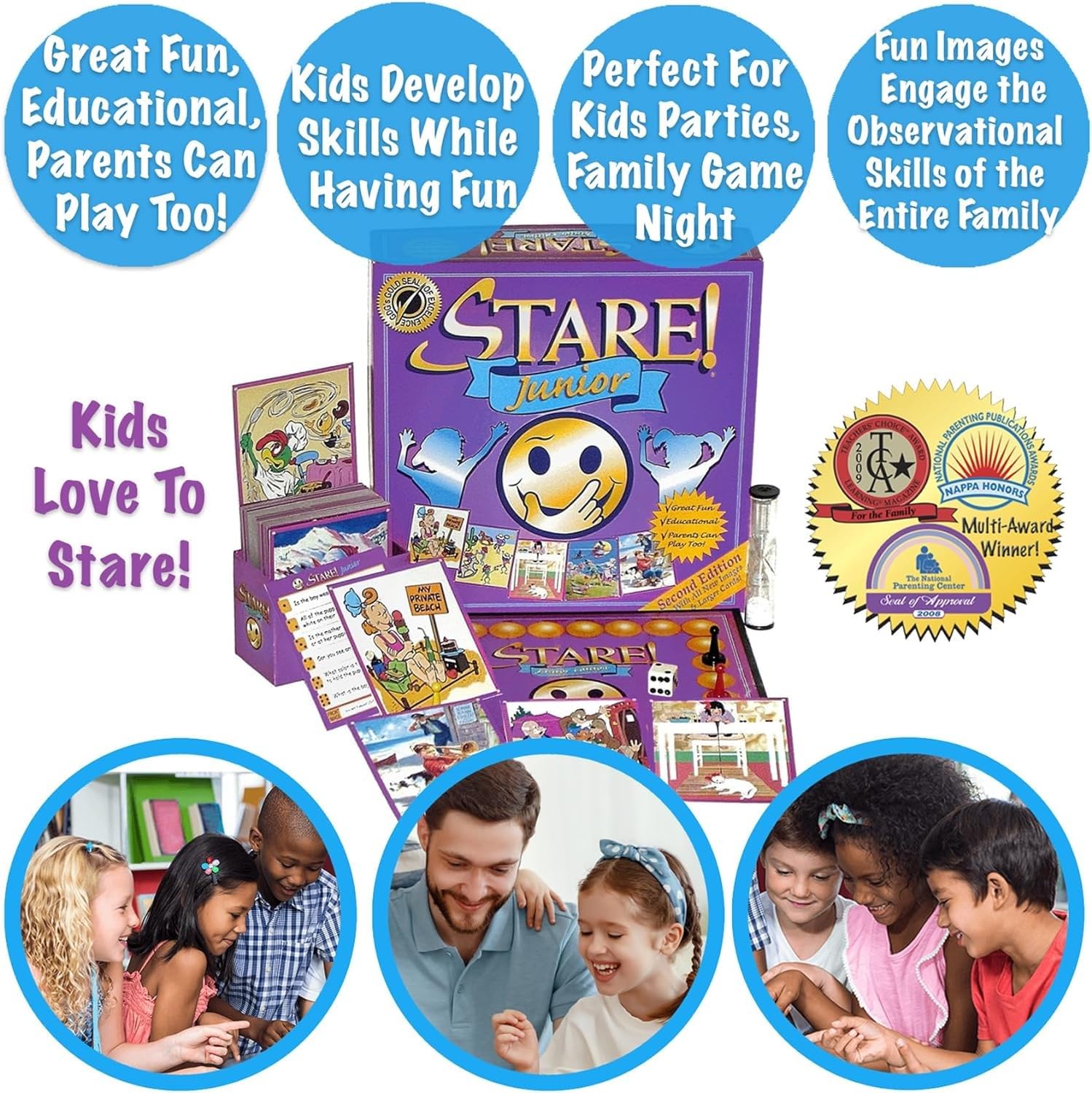 Stare Junior — The Exciting, Award-Winning Game of Memory and Observation — Fun & Educational for The Whole Family, Ages 6 and Up