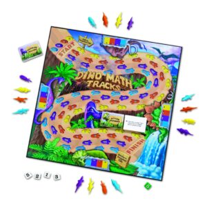 Learning Resources Dino Math Tracks Game - Ages 6+ Addition and Subtraction Dinosaur Game, Kindergarten Math Games, Board Games for Kids