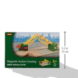 BRIO World 33750 - Magnetic Action Crossing | Interactive Wooden Toy Train Accessory | Enhances Hand-Eye Coordination | Compatible with All BRIO Train Sets | Ideal for Kids Ages 3 and Up