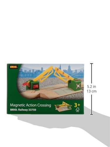 BRIO World 33750 - Magnetic Action Crossing | Interactive Wooden Toy Train Accessory | Enhances Hand-Eye Coordination | Compatible with All BRIO Train Sets | Ideal for Kids Ages 3 and Up