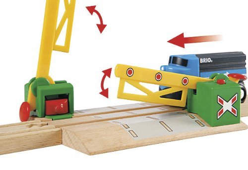 BRIO World 33750 - Magnetic Action Crossing | Interactive Wooden Toy Train Accessory | Enhances Hand-Eye Coordination | Compatible with All BRIO Train Sets | Ideal for Kids Ages 3 and Up