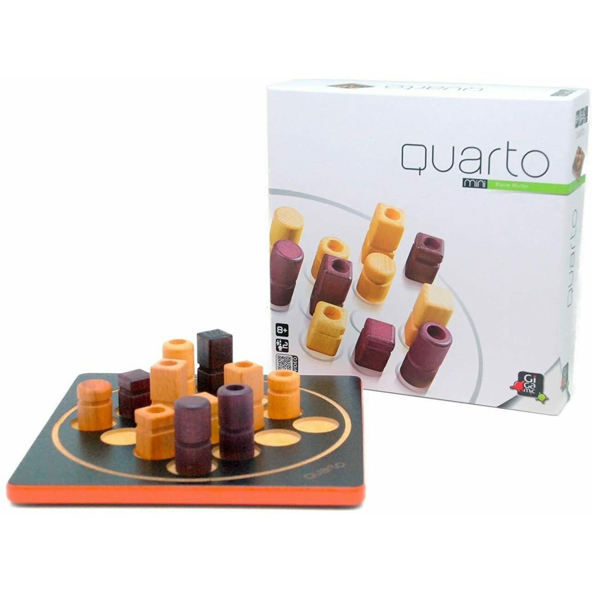 Quarto Mini | Travel-Friendly Strategy Game for Adults and Families | Ages 8+ | 2 Players | 15 Minutes