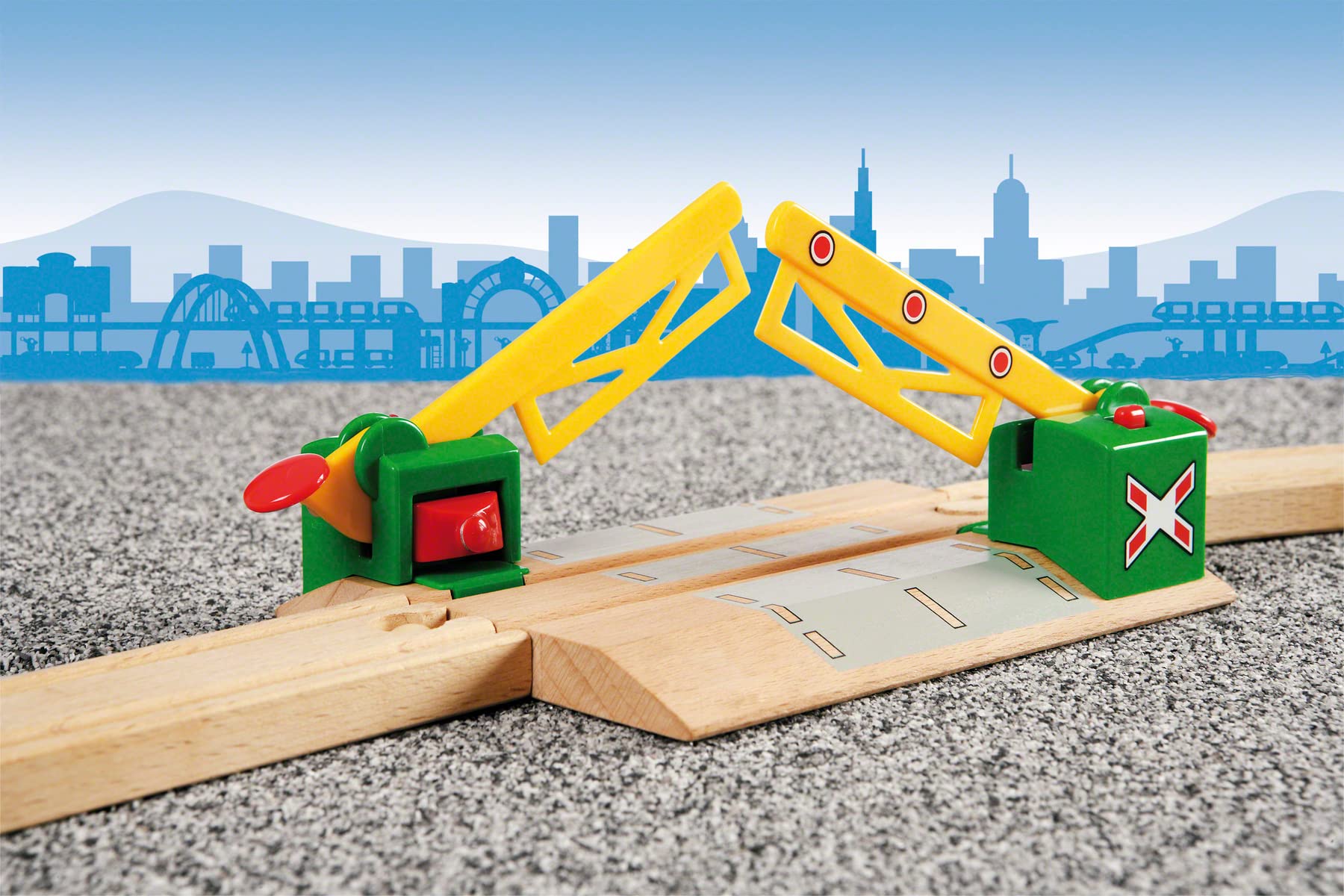 BRIO World 33750 - Magnetic Action Crossing | Interactive Wooden Toy Train Accessory | Enhances Hand-Eye Coordination | Compatible with All BRIO Train Sets | Ideal for Kids Ages 3 and Up