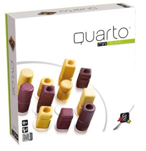 quarto mini | travel-friendly strategy game for adults and families | ages 8+ | 2 players | 15 minutes