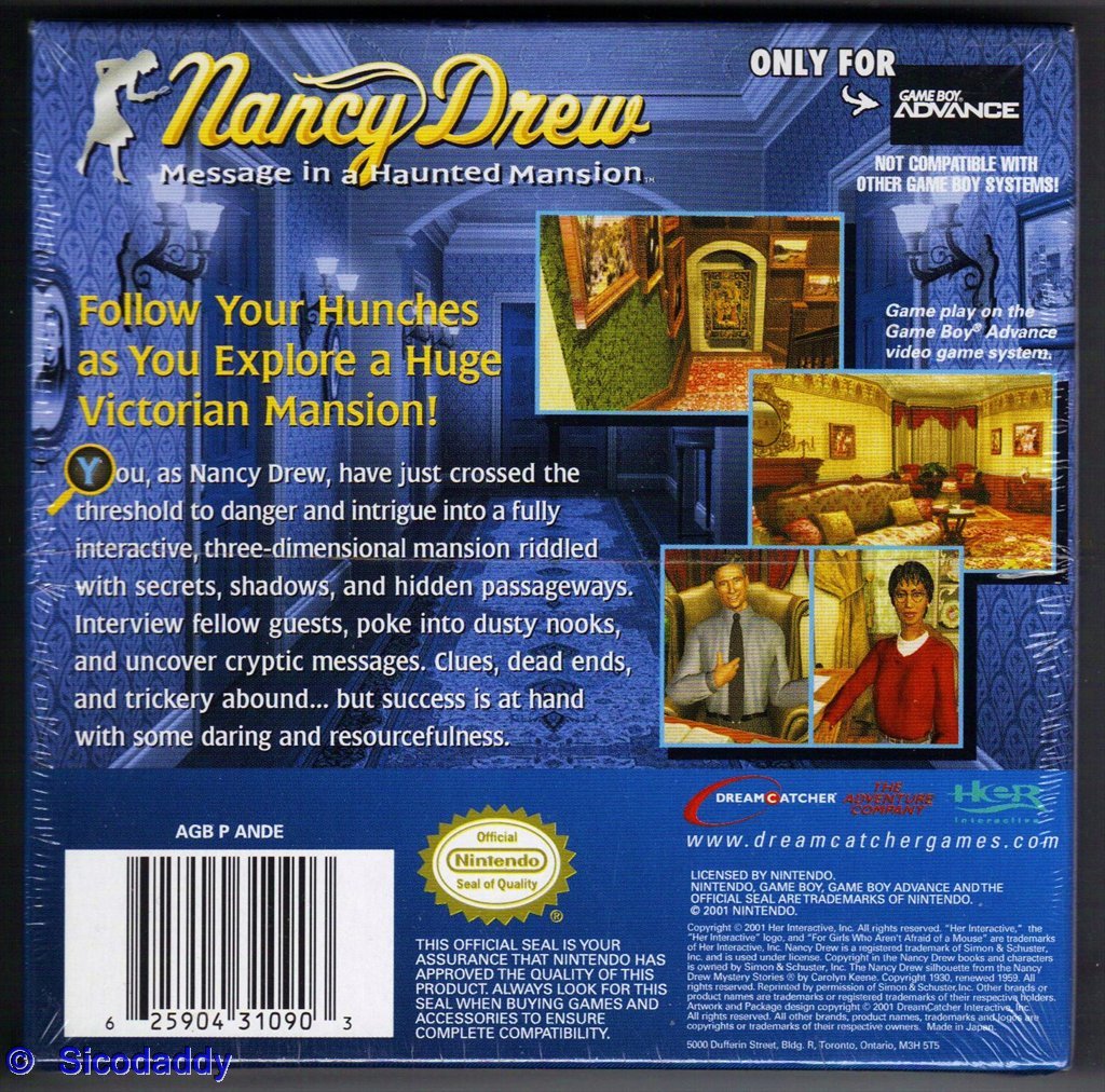 Nancy Drew: Message in a Haunted Mansion - Game Boy Advance