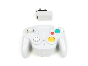 gamecube wavebird wireless controller grey, silver, compatible with wii