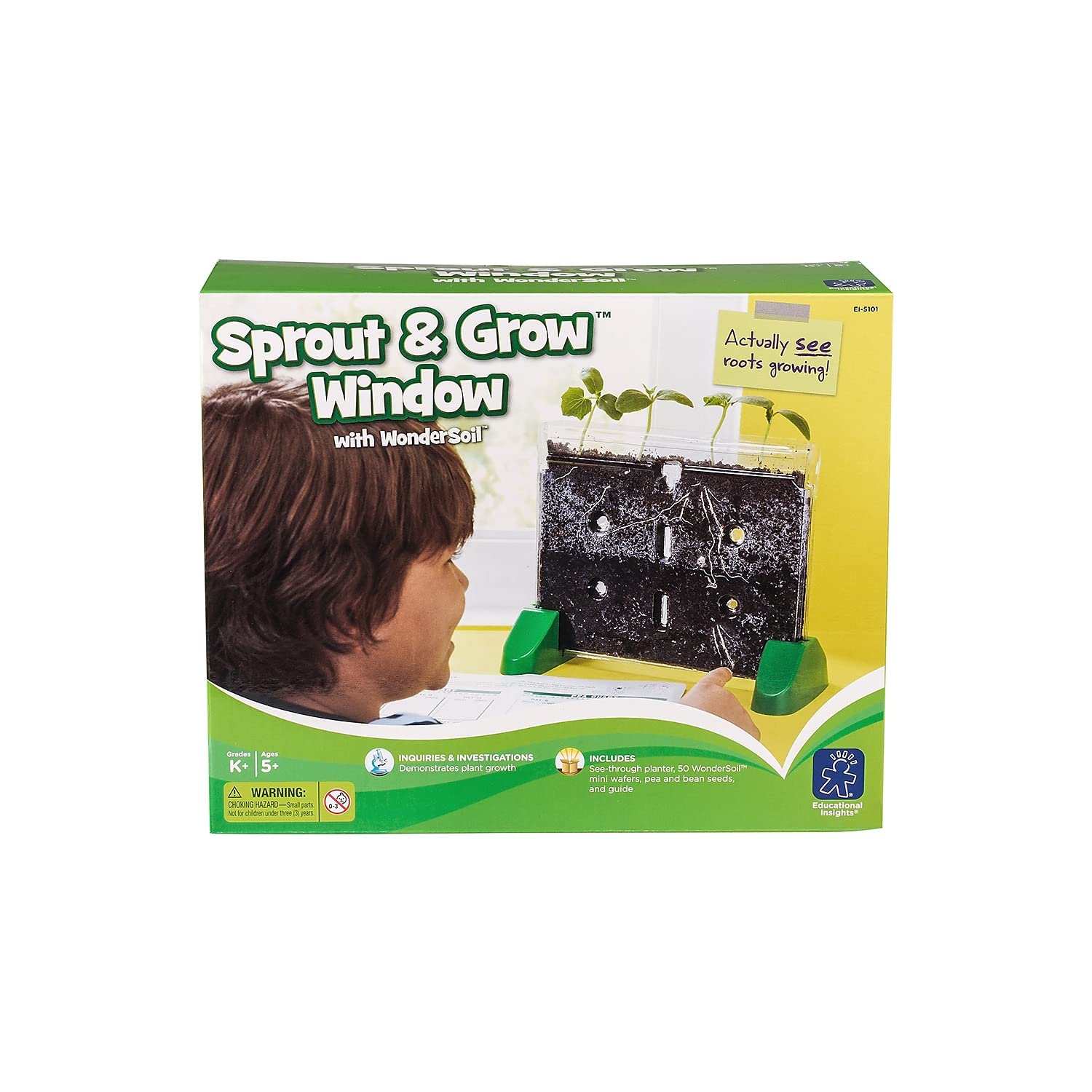 Educational Insights Sprout & Grow Window Plant Growing Kit, Science Kit for Homeschool & Classrooms, Ages 5+