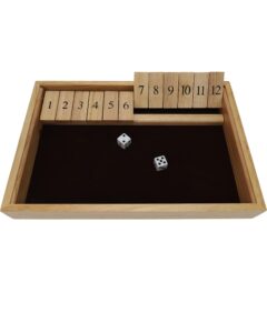 deluxe wood 12 numbers shut the box game