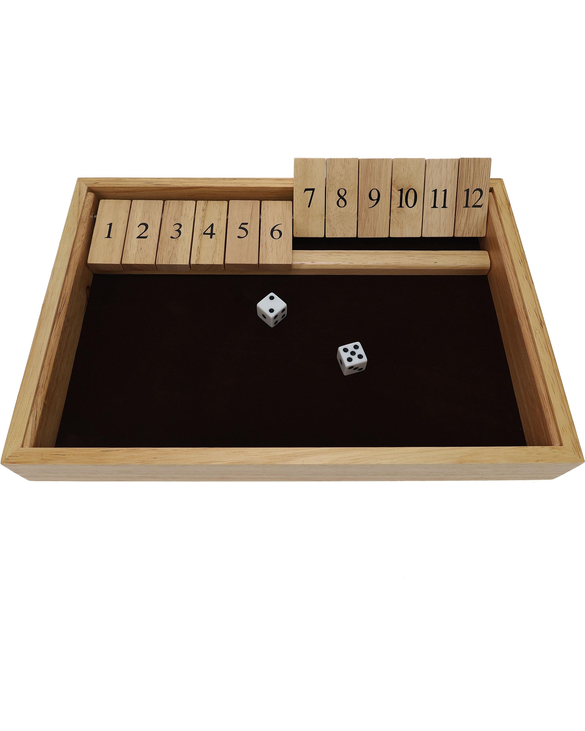 Deluxe Wood 12 Numbers Shut The Box Game