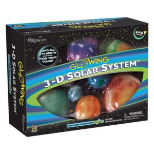 great explorations | 3-d solar system glow in the dark ceiling hanging kit 3d planets and star stickers create the milky way teach science stem